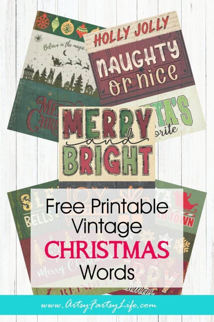 Vintage-Inspired Christmas Words – Free Printable Set for Holiday ...