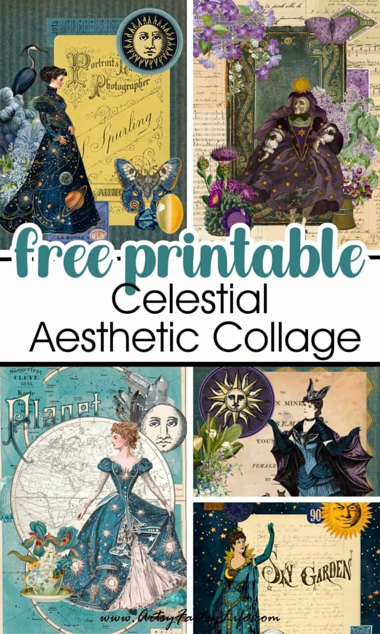 Celestial Mysticcore Aesthetic Free Printable Collage Pages · Artsy ...
