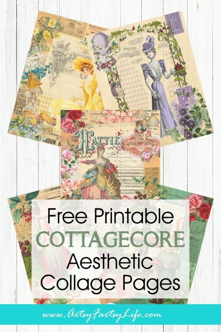 Free Printable Cottagecore Aesthetic Collage Pages · Artsy Fartsy Life