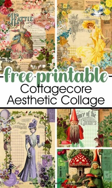 Free Printable Cottagecore Aesthetic Collage Pages · Artsy Fartsy Life