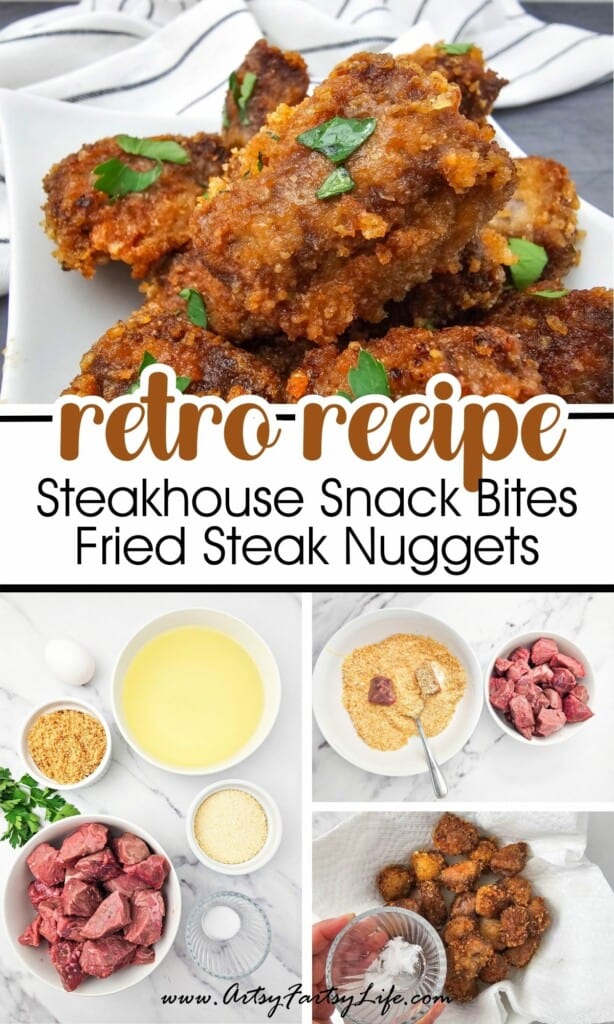 Steakhouse Snack Bites - Retro Fried Steak Nuggets · Artsy Fartsy Life