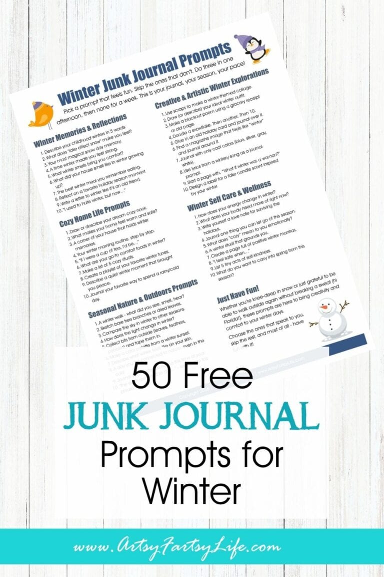 50 Cozy Winter Junk Journal Prompts to Spark Your Creativity · Artsy ...