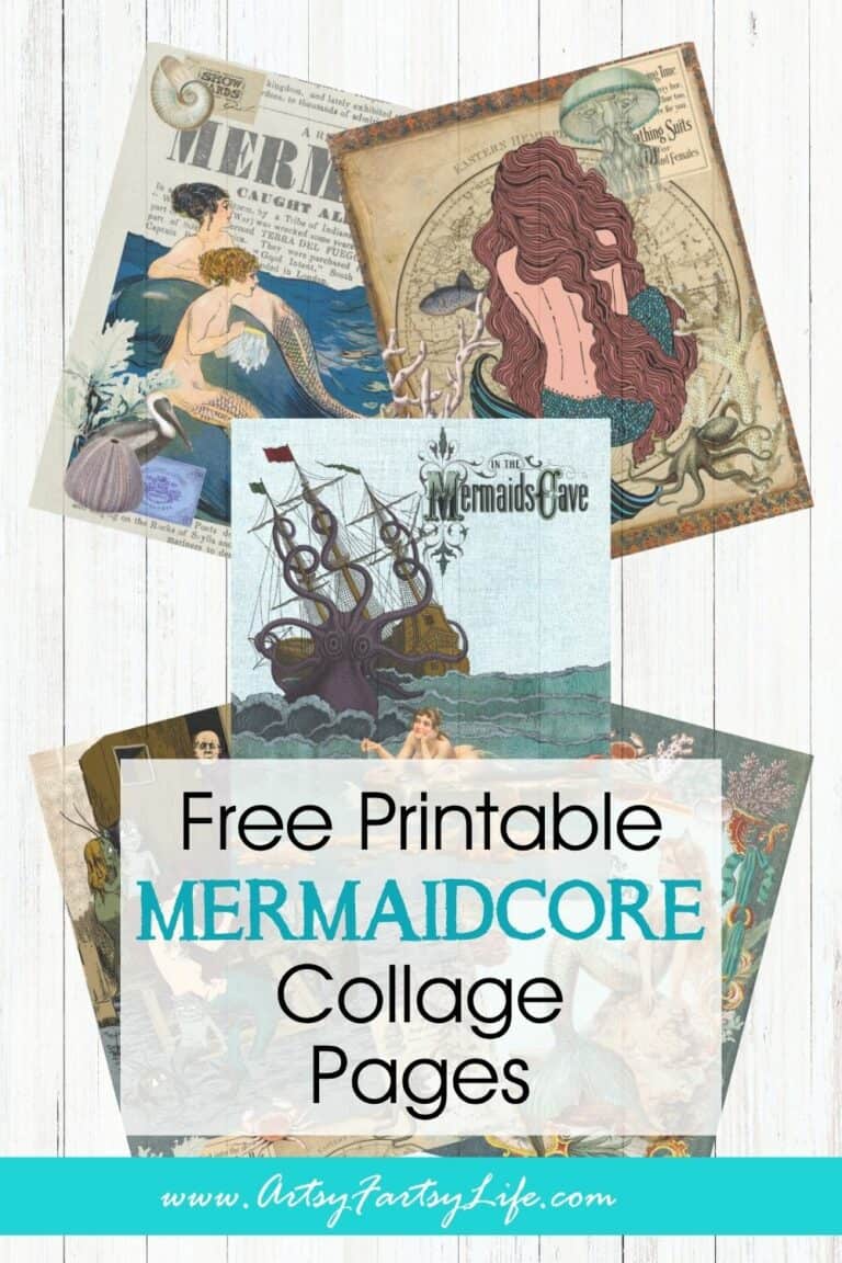 Dive into Dreamy Mermaidcore: Free Vintage Collage Printables You’ll ...