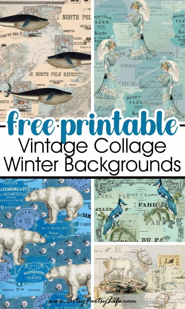 Magical Winter Journal Pages - Free Printable Collage Sheets · Artsy ...
