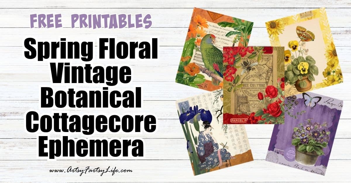 Free Spring Floral Printable - Vintage Botanical Cottagecore Ephemera ...